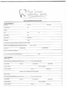 New Patient Paperwork | Family & Cosmetic Dentist In Chatham, NJ | Main ...